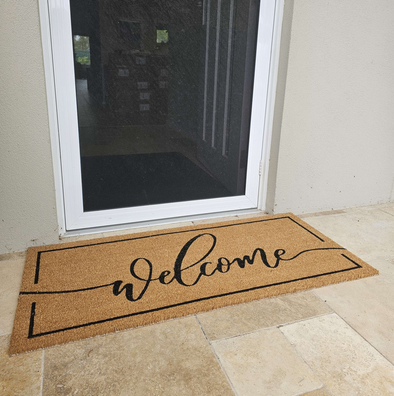 Welcome Script Coir Door Mat 15mm 55 x 120cm | Doormat