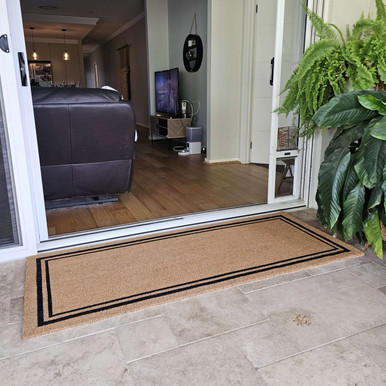 Extra Large Coir Door Mat | 75x180cm Double Border | Doormat