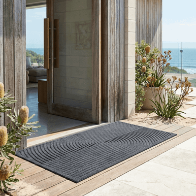 Arch Embossed Door Mat 75 x 150cm Dark Grey | Doormat