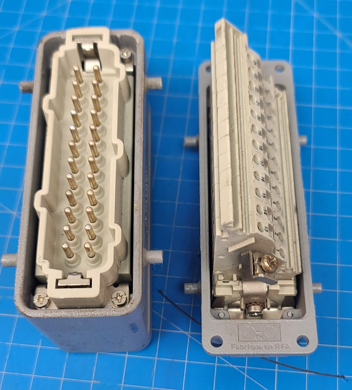 Harting HS12 24Pin 16A 380V Male Female Hinge Lock Cable Plug Ends no ...