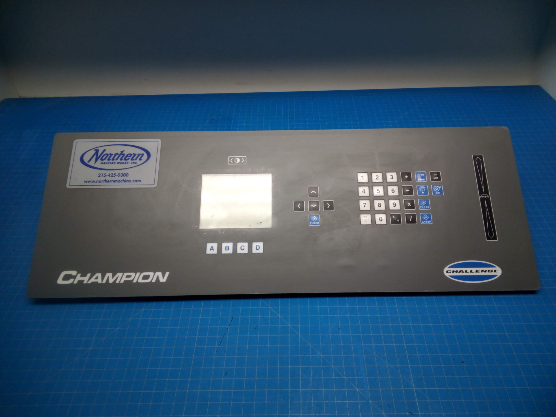 Challenge 305XD Control Console Keypad Plate