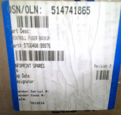 IBM 3900 Print Roll Fuser 57G6460