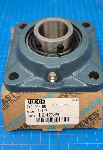 Dodge Cast Iron 4 Bolt 1 1/2" Flange Bearing F4b-SC-108 124209