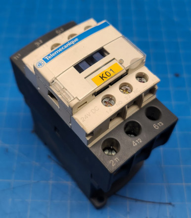 Telemecanique 24VDC 38A 3P Din Rail Non-Reversing Contactor LC1D38BD