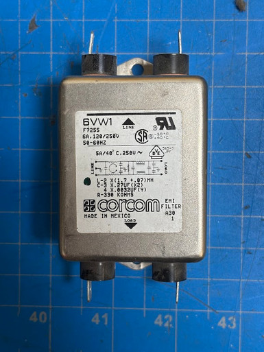 Corcom 250/120V 6A EMI Line Filter 6VW1