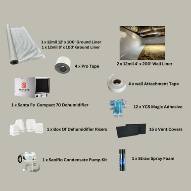 Santa Fe Premium Crawlspace Encapsulation Kit - 2000 SQ-FT