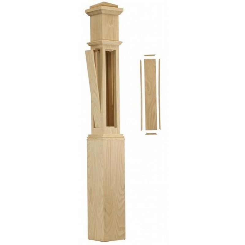 W.M. Coffman - Box Newel with Interchangeable Panel - Red Oak - 800320