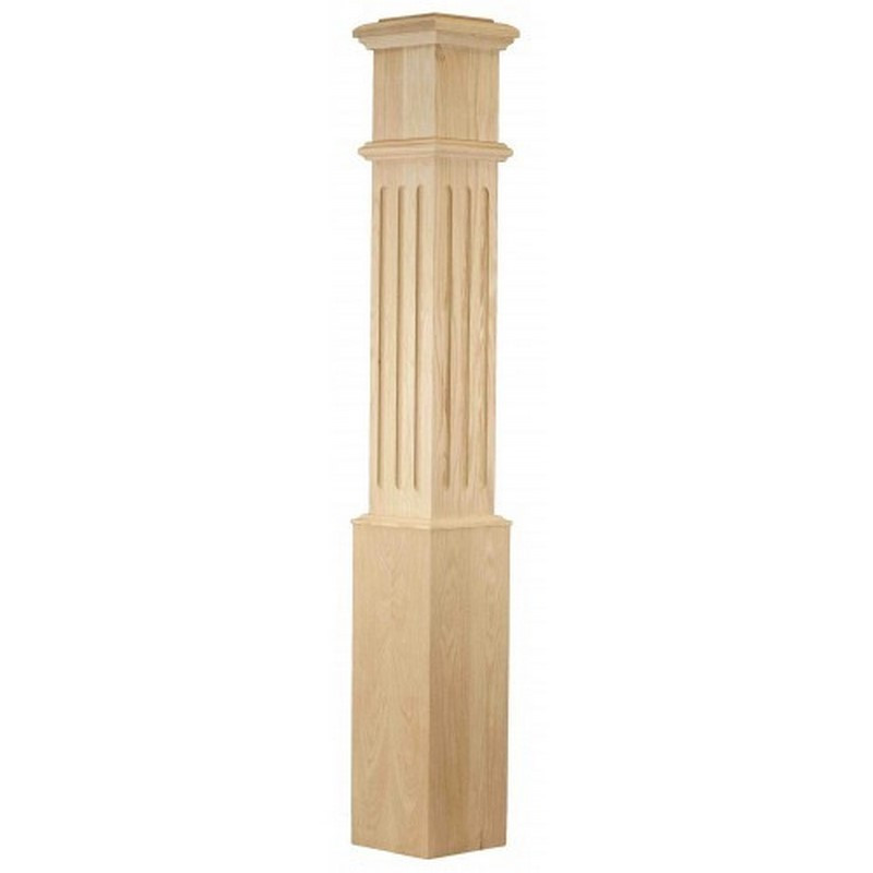 W.M. Coffman - Box Newel (Flute) - Red Oak - 800194