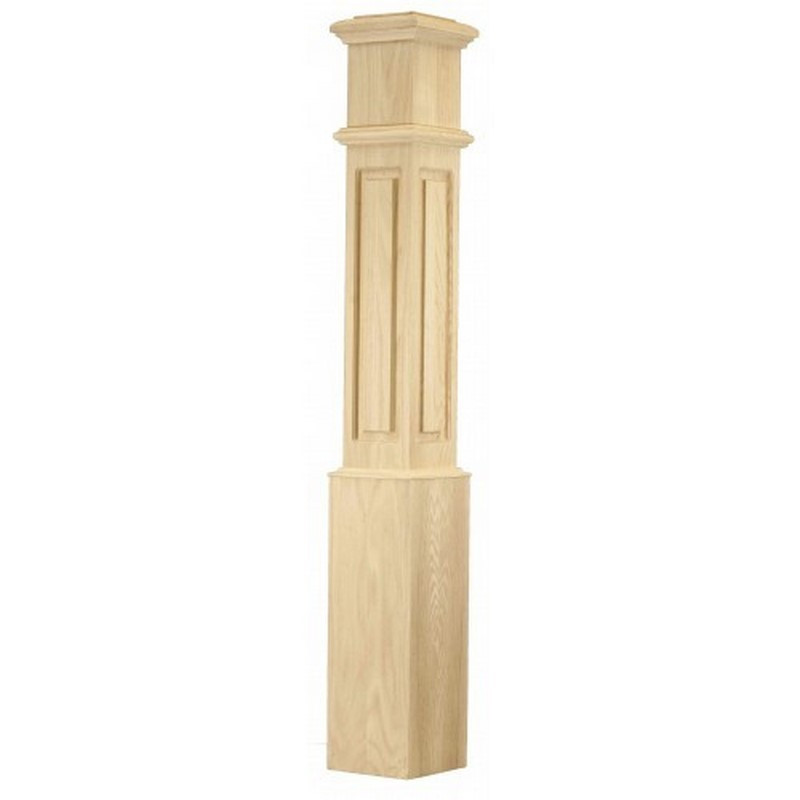 W.M. Coffman - Box Newel (Raised Panel) - Red Oak - 800196