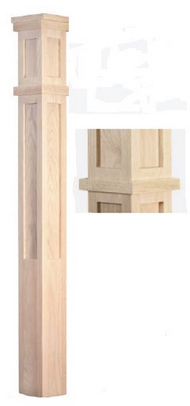 W.M. Coffman - Craftsman Solid Box Newel - Red Oak - 804071