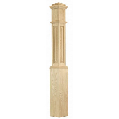 W.M. Coffman - Box Newel (True Raised Panel) - Red Oak - 800187