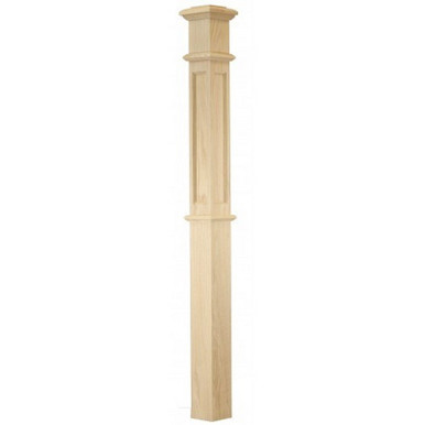 W.M. Coffman - Box Newel (Flat Panel) - Red Oak - 800200