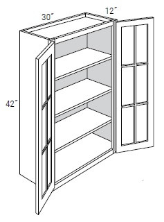 JSI Cabinetry Dover Castle Kitchen Cabinet - GW3030B-KDC