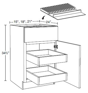 Ideal Cabinetry Manhattan High Gloss White Base Cabinet - B15-2T-KB-MHW