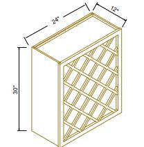 ROC Cabinetry Shaker White Wine Rack Cabinet - ROC-SW-WR2430
