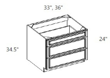 Cabinet Wright Bright White Cooktop Base Cabinet - CW-BW-CTB36