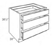 Mantra Cabinetry - Omni Stain - 3 Drawer Base Cabinets - 3DB30-OMNI HAMMOCK