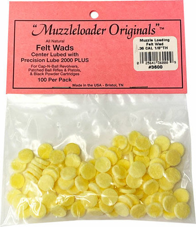 Muzzleloader Original Wonder Wads .36 caliber 100 pack