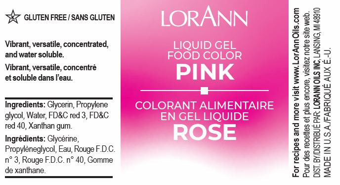 Pink Food GEL Colouring - 118 mL/4 oz - LorAnn