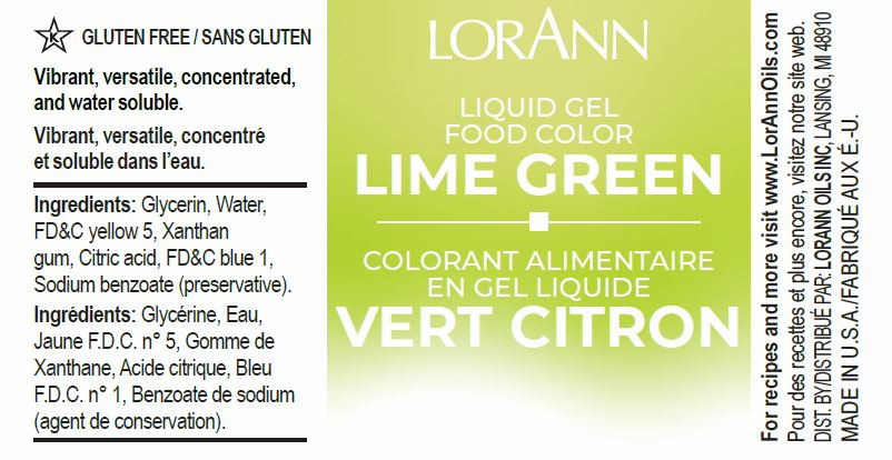 Lime Green Food GEL Colouring - 0.95 L/32 fl oz - LorAnn