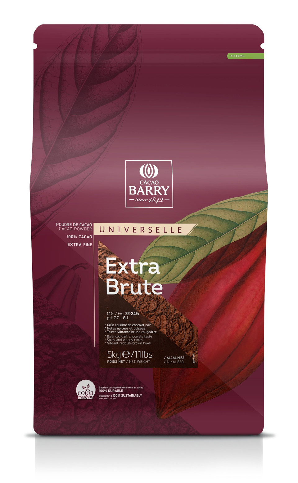 Cocoa Powder - Extra Brute - 1 kg (2.2 lbs) - Cacao Barry