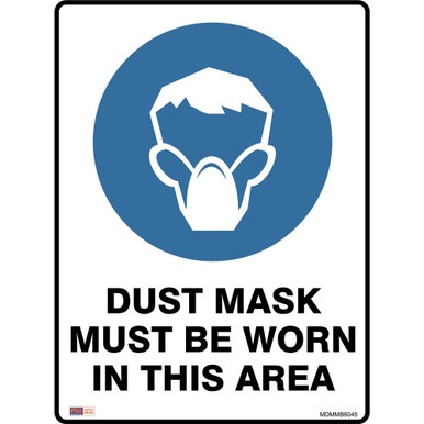 SAFETY SIGNAGE - MANDATORY Dust Mask Must Be Worn 450mmx600mm ...