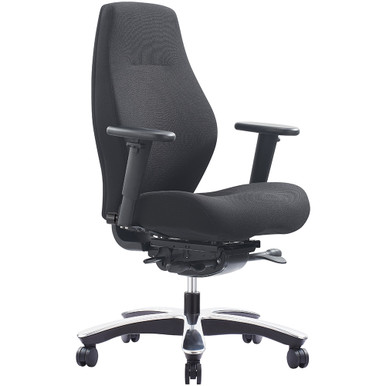 Impact High Back Heavy Duty Multi Shift Chair With Arms Black Fabric NO ...