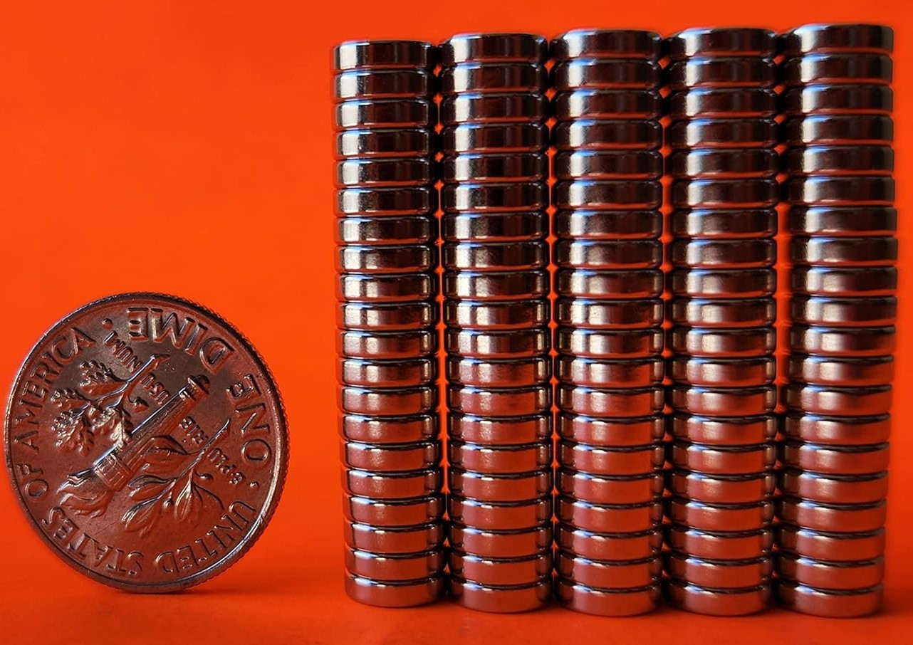 100 Neodymium Magnets 1/4 X 1/16 inch discs, The World’s Strongest ...