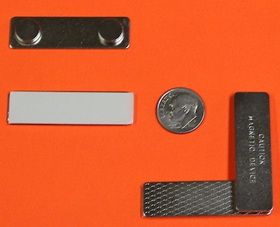 100 Magnetic Name Tags with Adhesive Tape Steel Plate ID Badge Holders