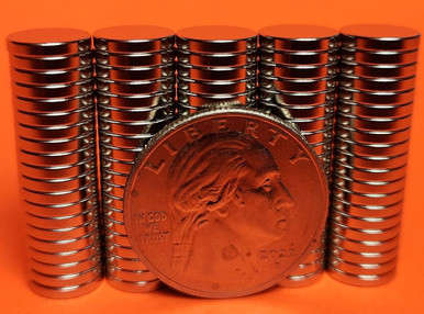 100 Neodymium Magnets 3/8 in X 1/16 discs, The World’s Strongest & Most ...