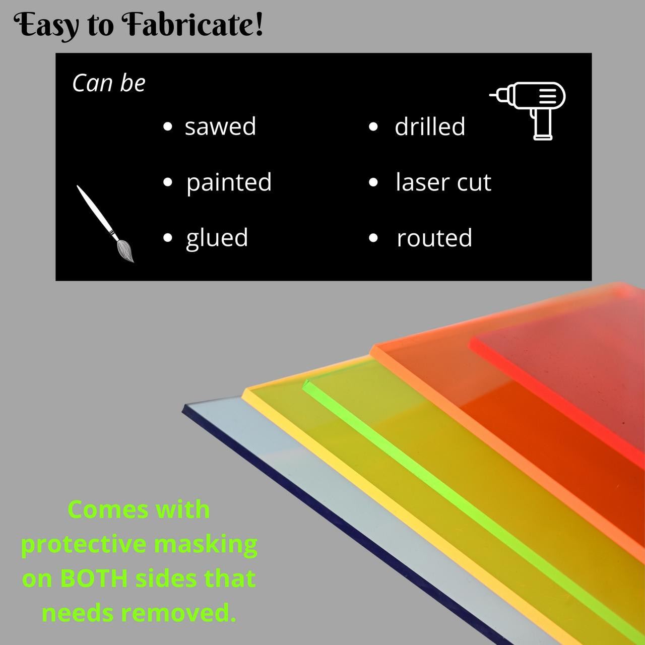 Transparent Fluorescent Colored Acrylic Sheet | BuyPlastic