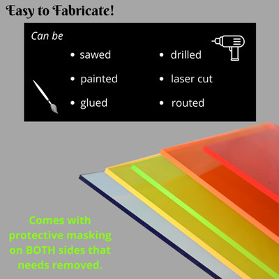 Transparent Fluorescent Colored Acrylic Plexiglass Sheet. BuyPlastic.com