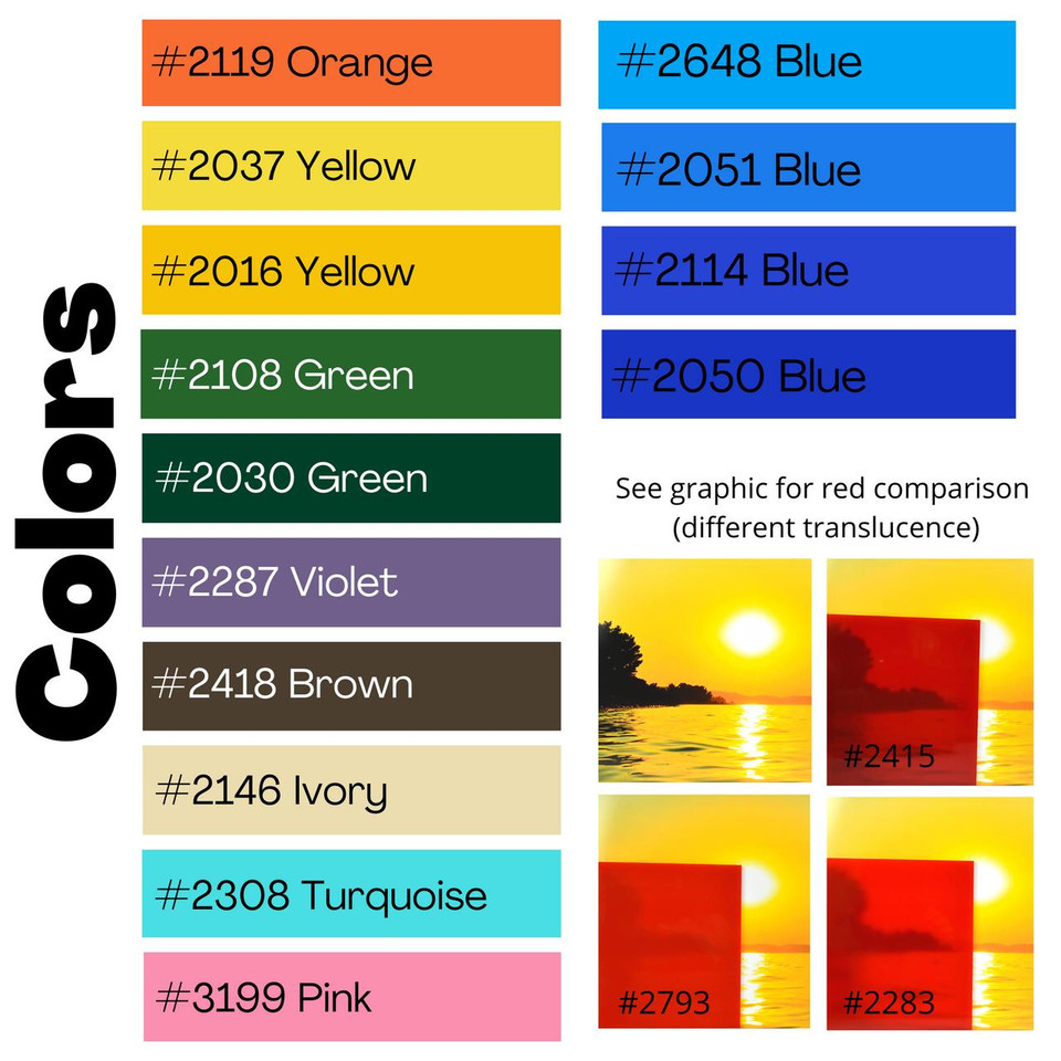 Solid Colored Cast Acrylic Plastic Sheet | BuyPlastic