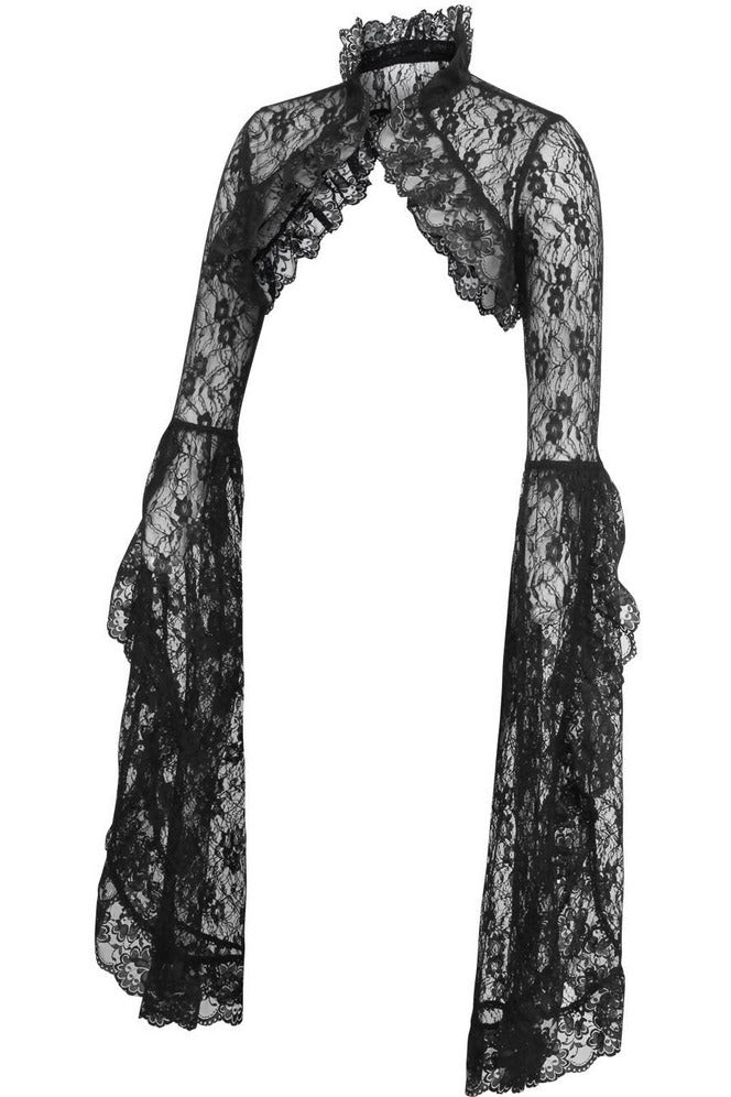 Black Lace Shrug Bolero Jacket - Goodgoth.com