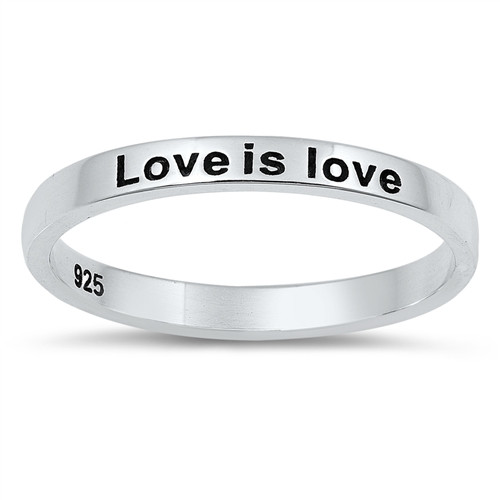 Love is Love sterling silver ring