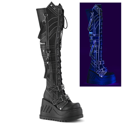 Stitch and Stomp Thigh Hi Boots - Goodgoth.com
