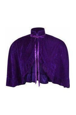 Purple velvet Ruffle Cape - Goodgoth.com