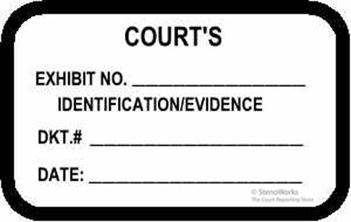 Legal Supplies - Exhibit Stickers - StenoWorks The Court Reporting Store