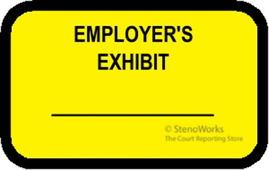 EMPLOYERS EXHIBIT Labels Stickers Yellow Free Shipping - StenoWorks The ...