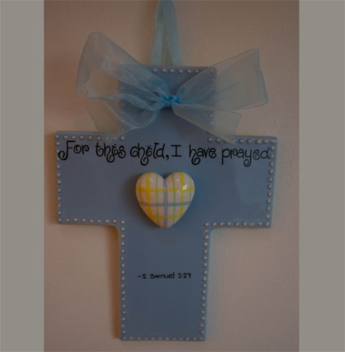 For this child I have prayed Blue Wall Cross for Child | Christian ...