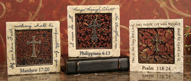 Set of 3 Scripture Shelf Sitters | Christian Gifts Place