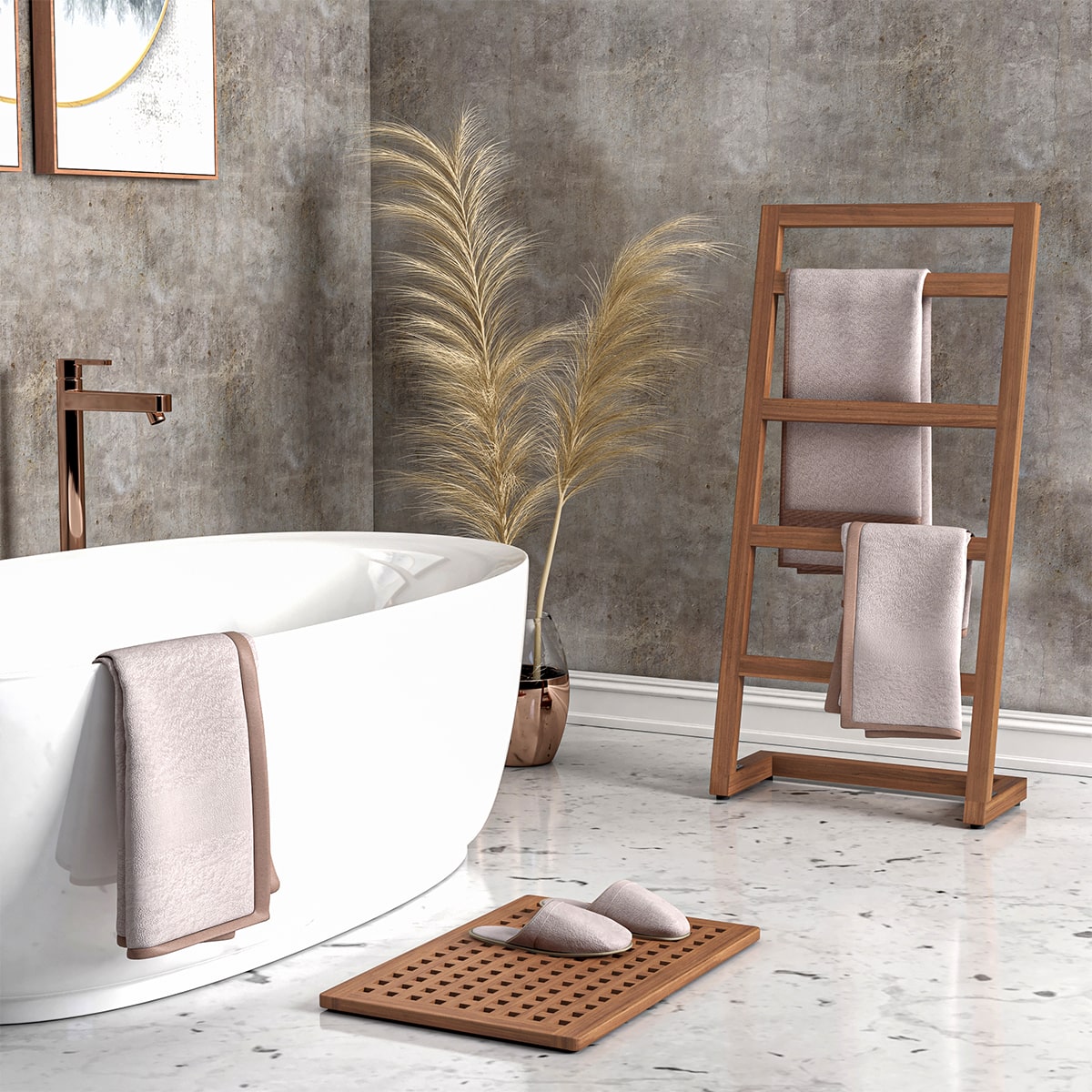 Design Your Own: Custom Floor Mat - Aqua Teak