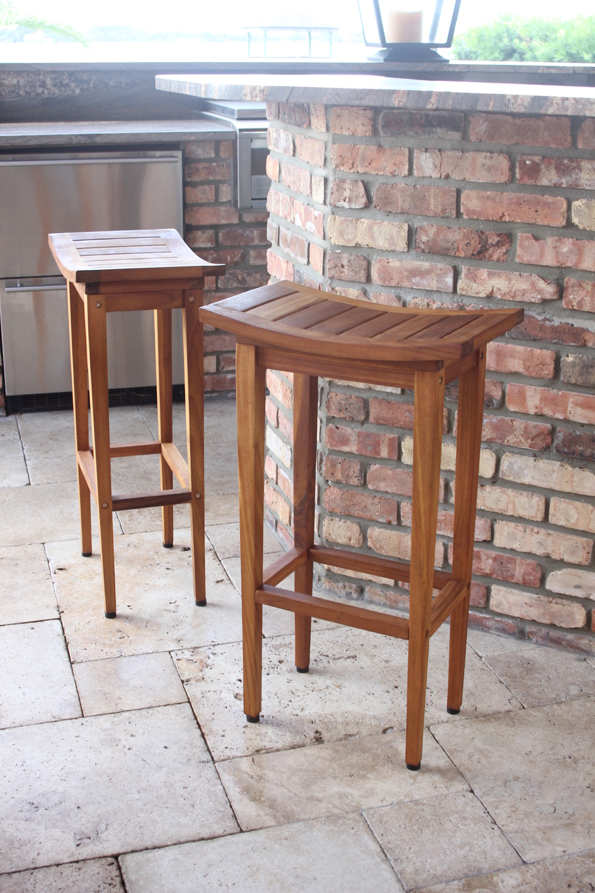 The Original 30" Tall Maluku Teak Bar Stool