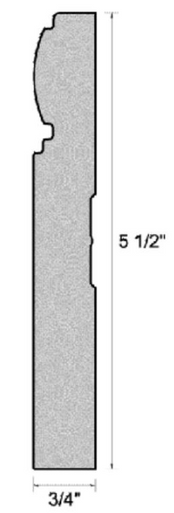 1318199 M8238F MDF Classical Baseboard 5 1/2-inch x 3/4-inch x 16-foot ...