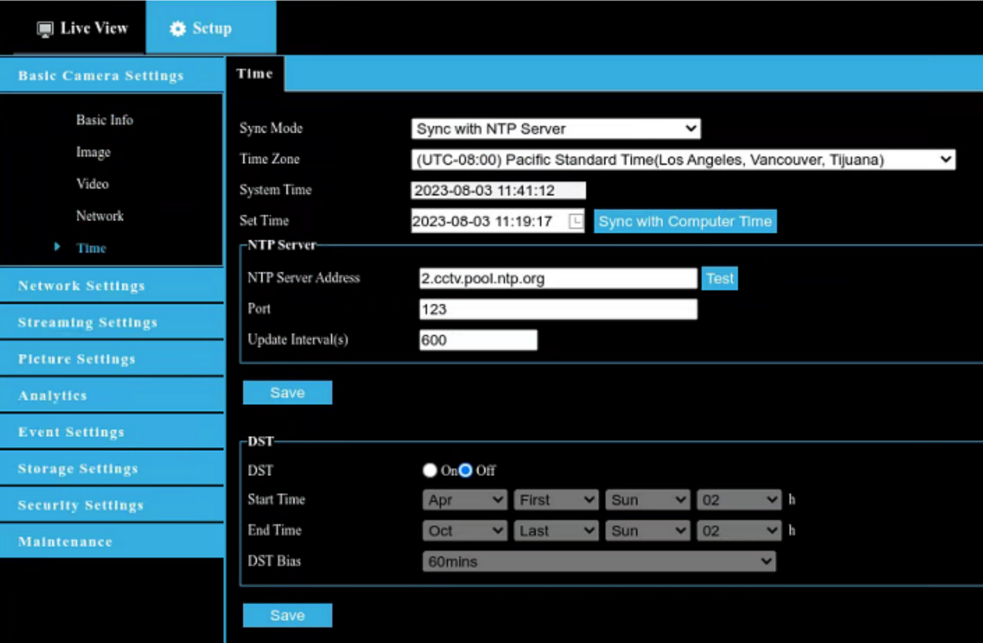 How to configure cameras to use AvertX NTP server - AvertX