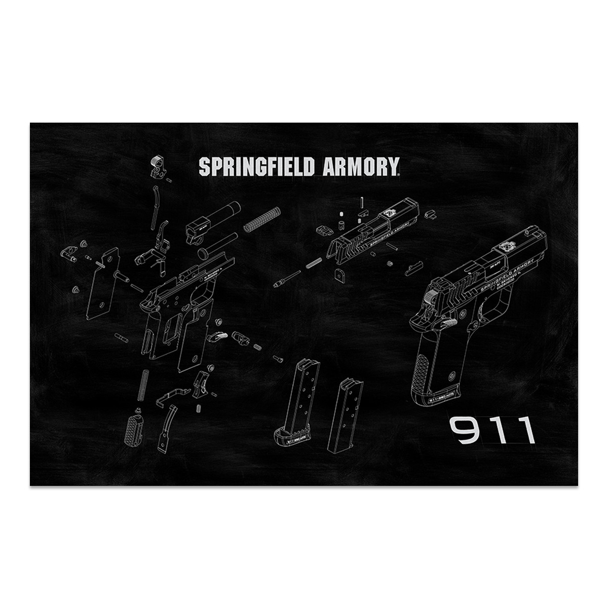 Model 911 Exploded View Poster - Springfield Armory