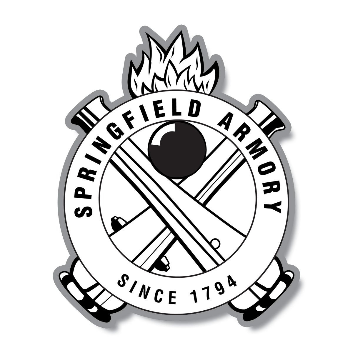 Crossed Cannon Sticker - Springfield Armory