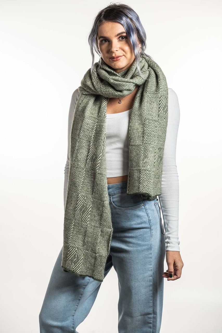 Possum Merino Clothing - Women's Koru Jacquard Wrap K0554