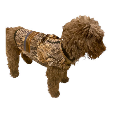 Neutral and metallic snakeskin pattern leather vest