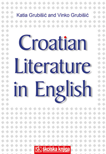 Croatian Literature in English - Školska knjiga webshop